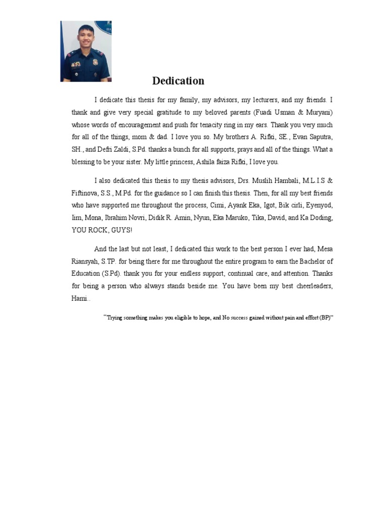 Dedication | PDF | Wellness