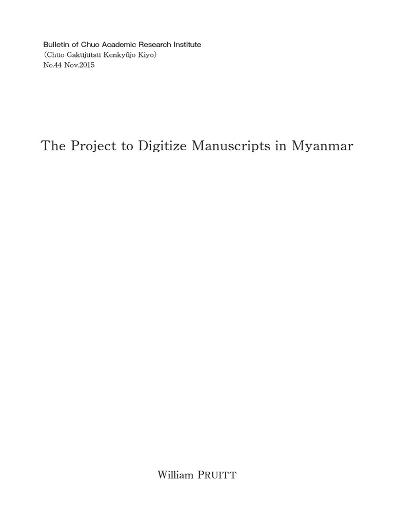 PTS Digitizing Mss in Myanmar | PDF | Camera | Pali