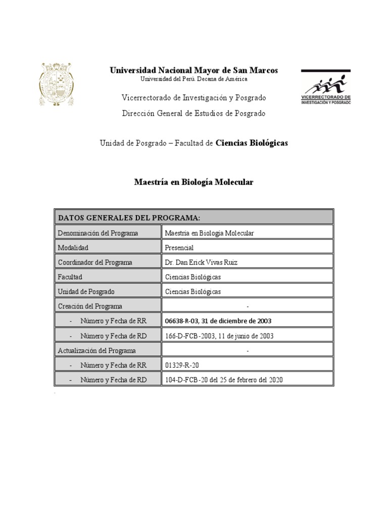 Formato de Programa de Estudio - Presencial 2022 - Maestría | PDF ...