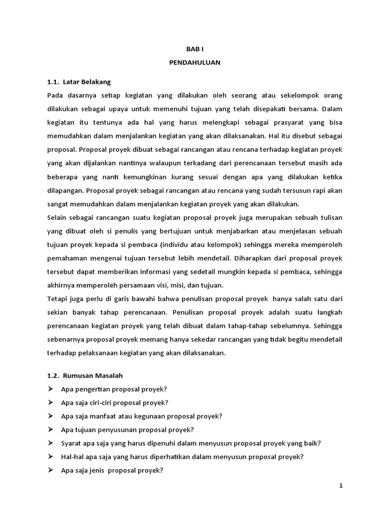 Makalah Proposal Proyek | PDF