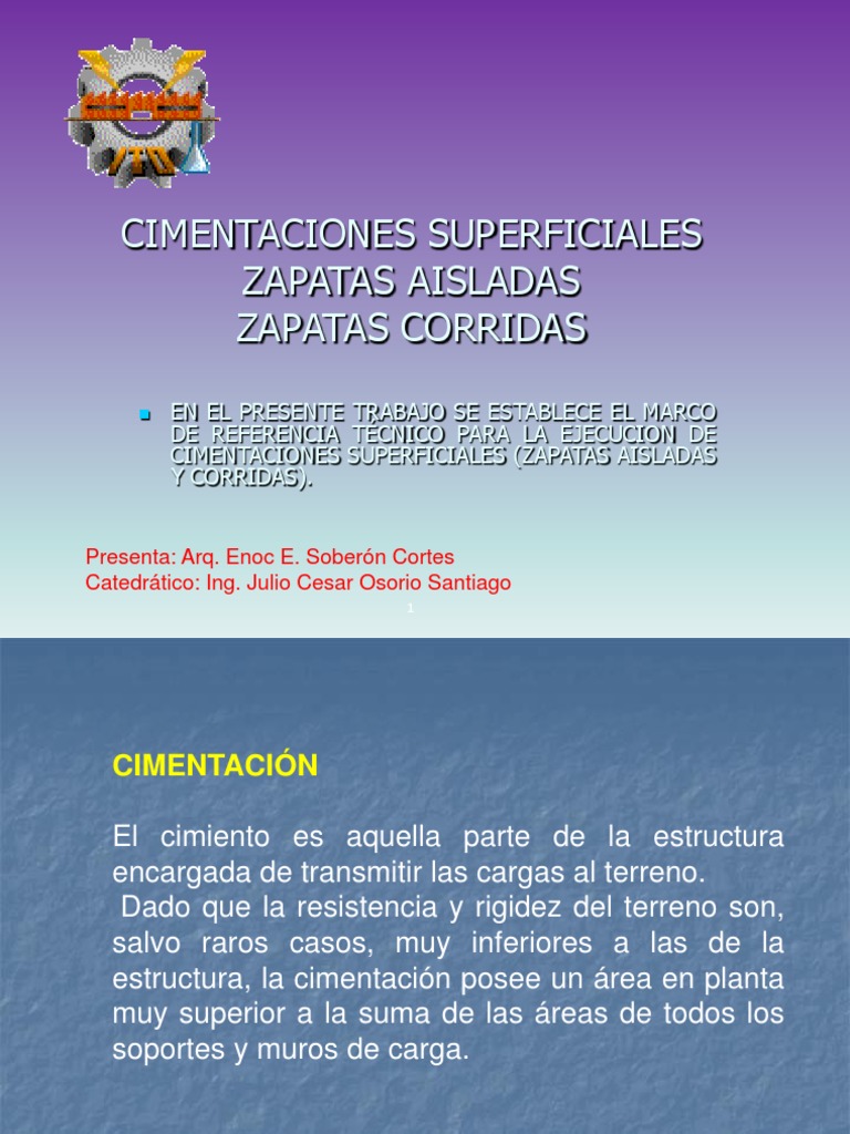 Cimentaciones: Zapatas Aisladas y Corridas | PDF | Fundación ...