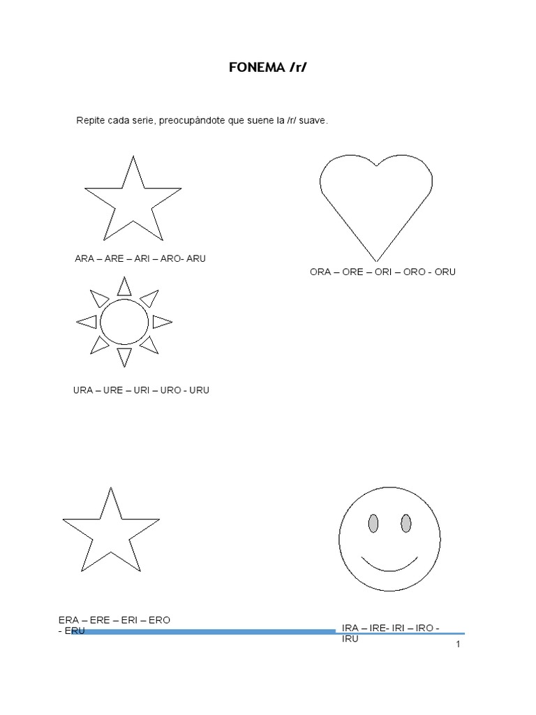 Fonema R, Praxias Verbales, Palabras (Segmentacion Silabica y Ubicar ...