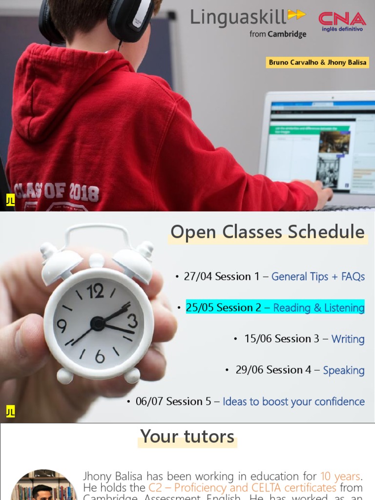 Open Class CNA - Linguaskill - Reading & Listening 25 Maio | PDF ...