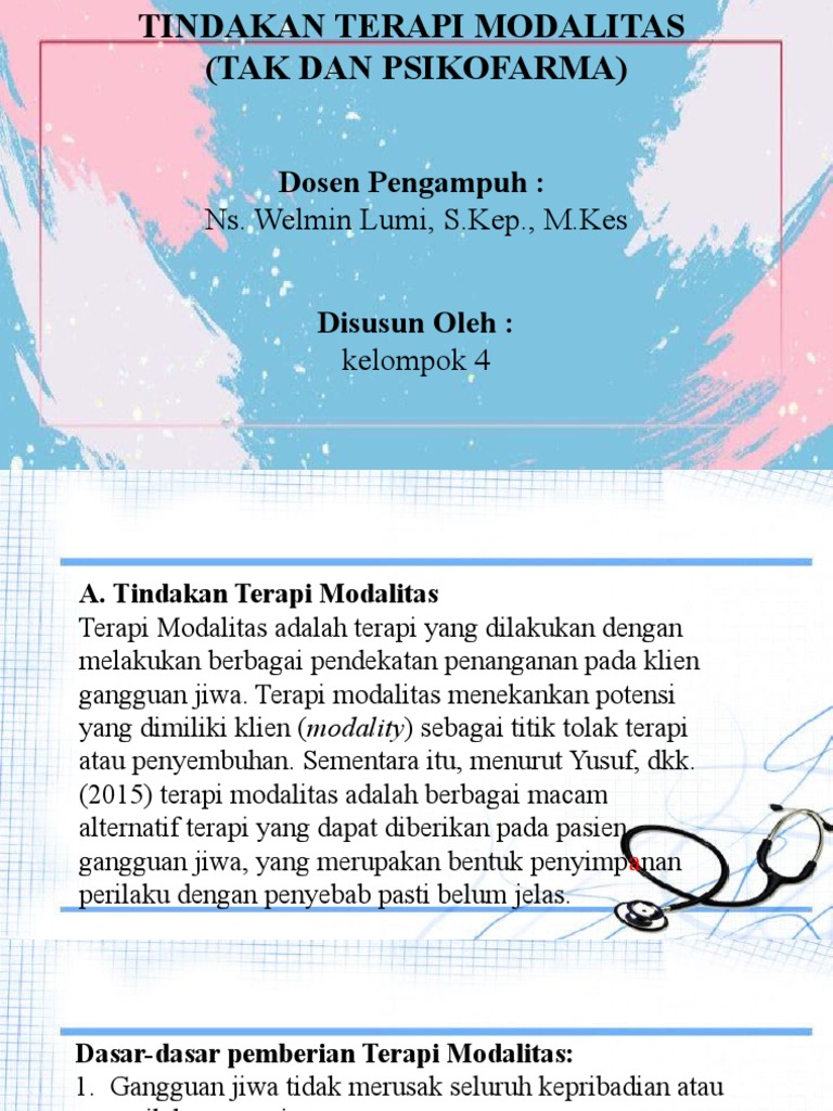 Terapi Modalitas dan Psikofarmaka | PDF | Pengembangan Diri
