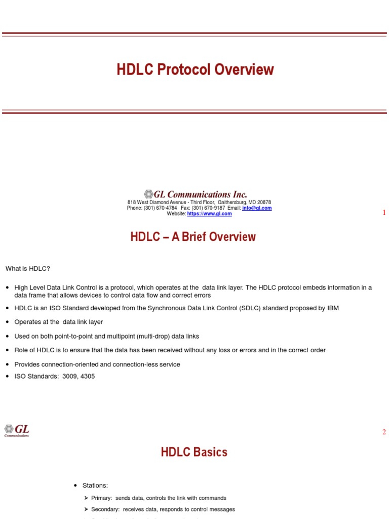 HDLC Protocol Overview and Functions | PDF | Communication | Internet ...