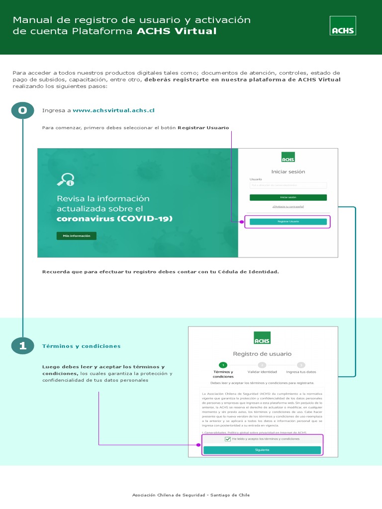 Manual Registro - ACHS Virtual | Descargar gratis PDF | Contraseña ...
