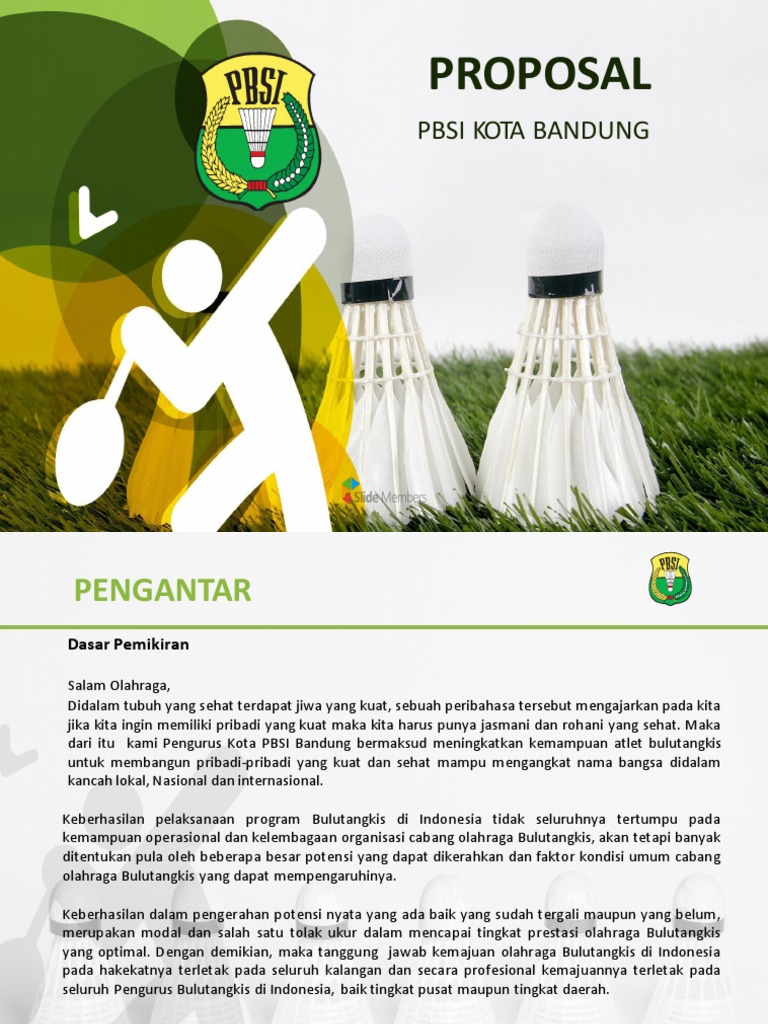 Proposal Bulu Tangkis | PDF