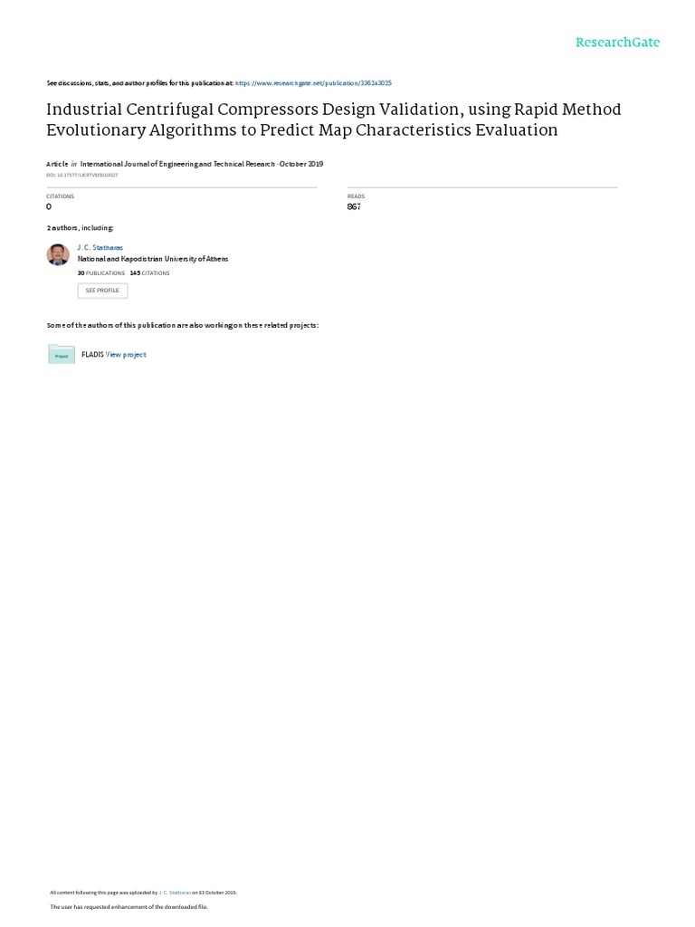 Industrial Centrifugal Compressors Design Validation, Using Rapid Method Evolutionary Algorithms ...