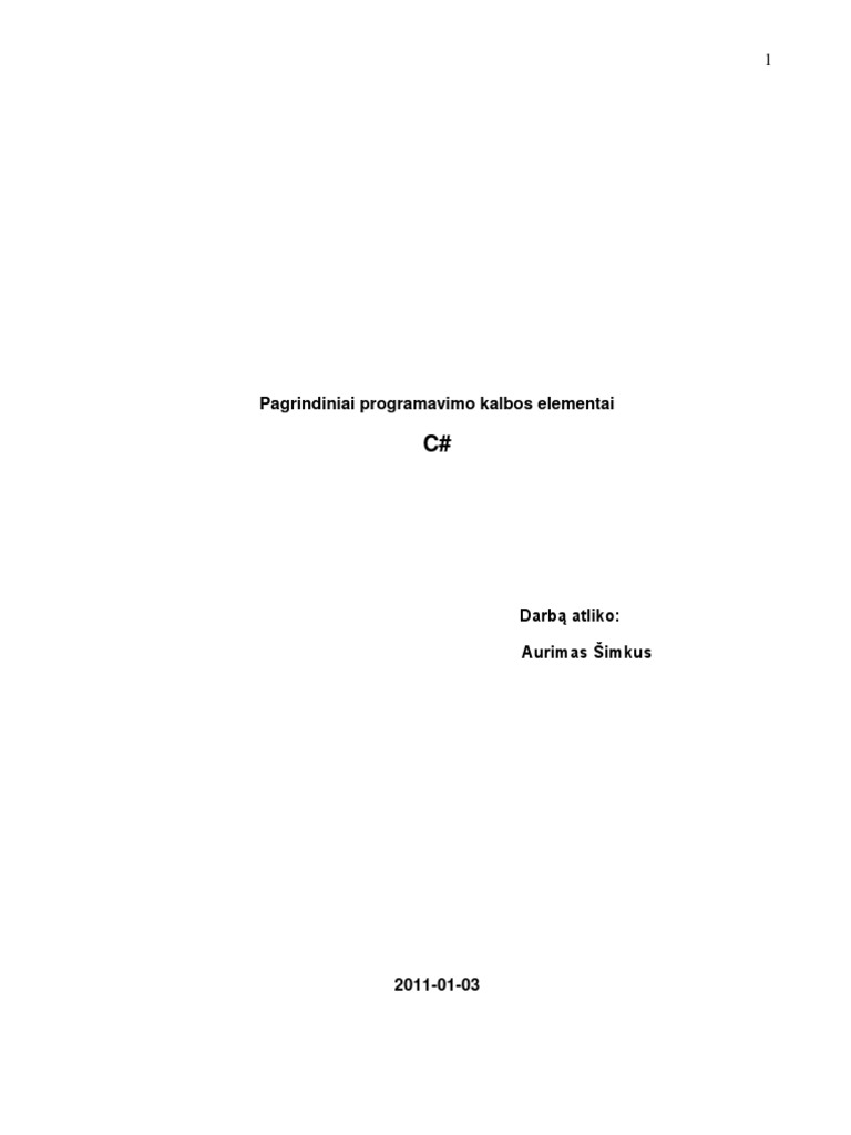 Programavimas C Sharp | PDF