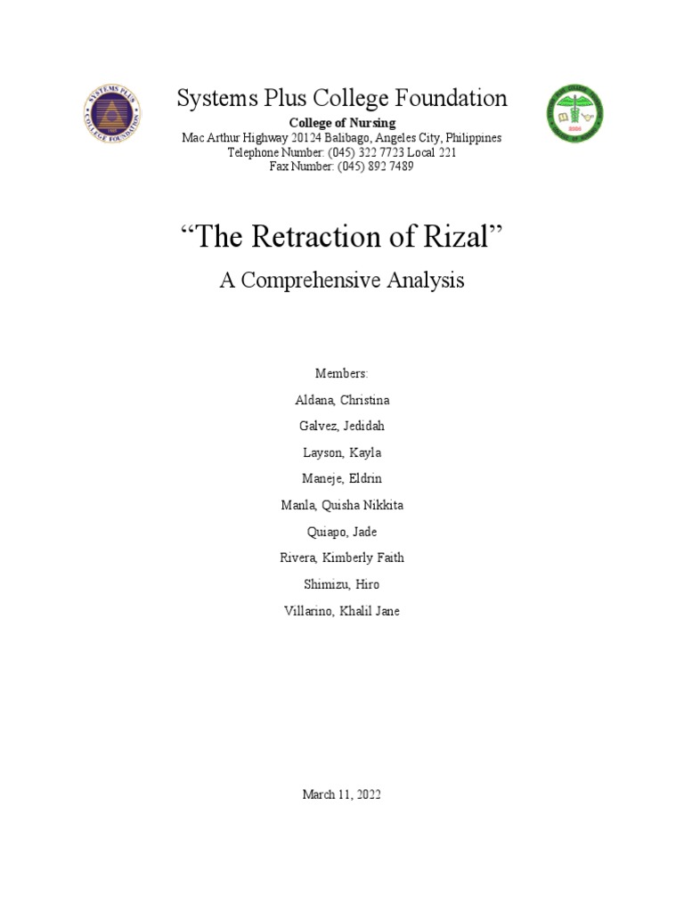 Retraction of Rizal (FINAL) | PDF