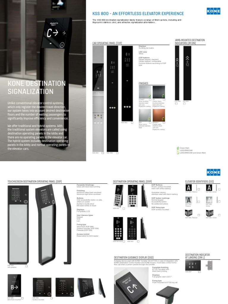 KONE-Destination-factsheet SOC 21 2 tcm145-99621 | PDF | Elevator | Design