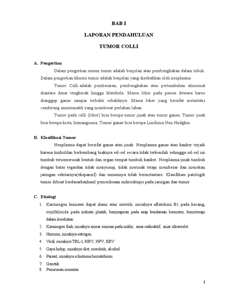 Askep Tumor Colli | PDF