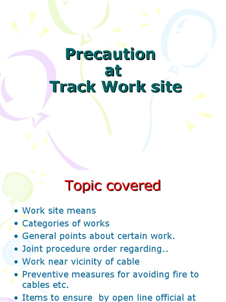 Work Site Safety | PDF | Transport | Rail Transport