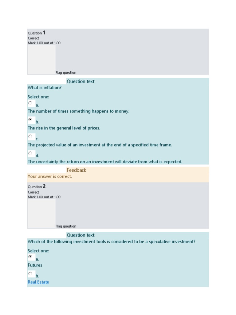 Assessing Knowledge of Key Investment Concepts | PDF | Investing ...