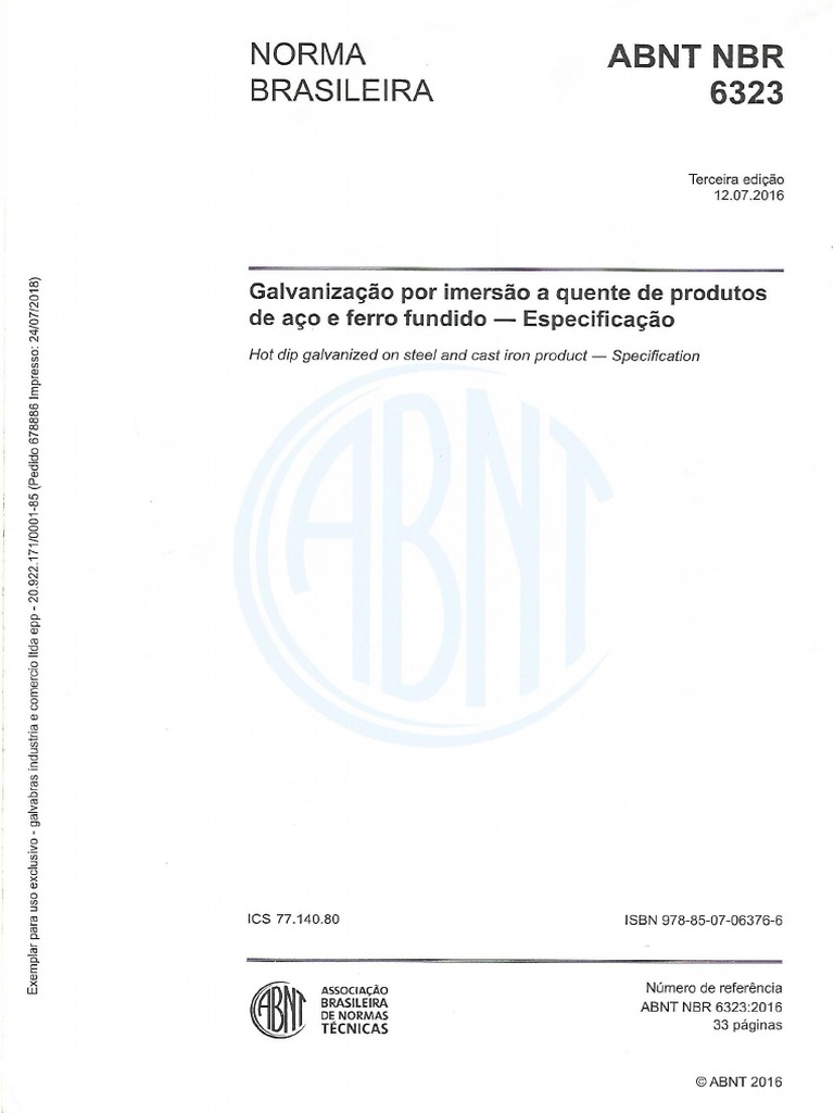 Abnt NBR 6323 2016 | PDF