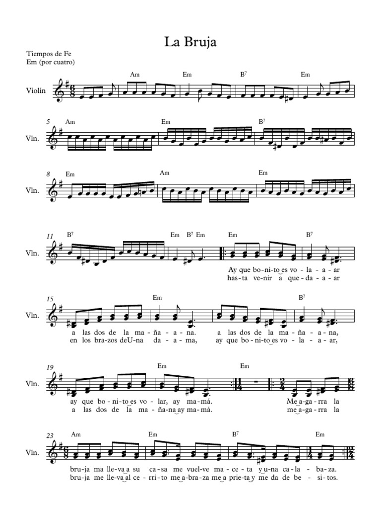 LA Bruja em - Partitura Completa | PDF