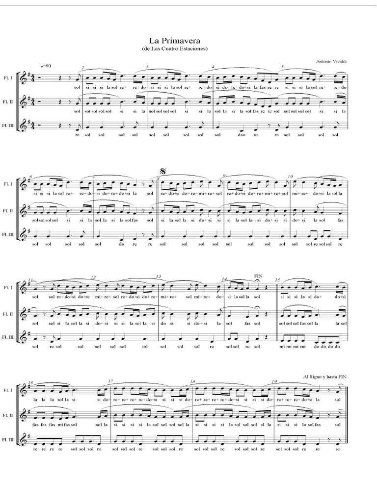 La Primavera Vivaldi Pdf
