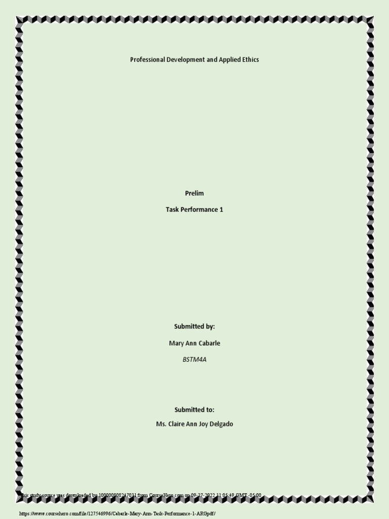 Cabarle Mary Ann Task Performance 1 ARG PDF | PDF | Behavioural ... Cabarle Mary Ann Task Performance 1 ARG PDF | PDF | Behavioural ...