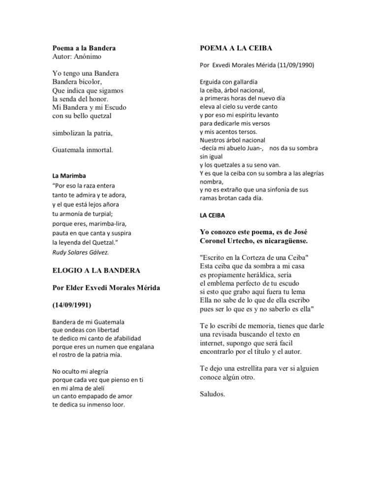 Poema a Los Simbolos Patrios