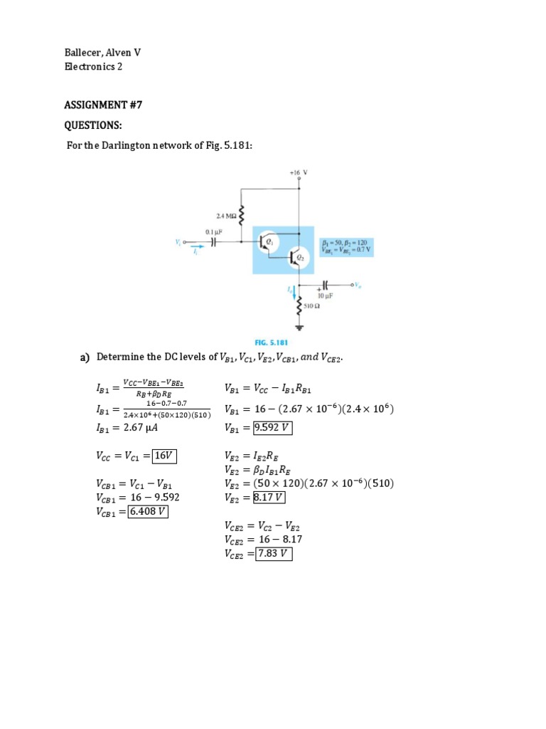 Assignment7 - ELECS2 - Ballecer | PDF | Electric Power | Power (Physics)