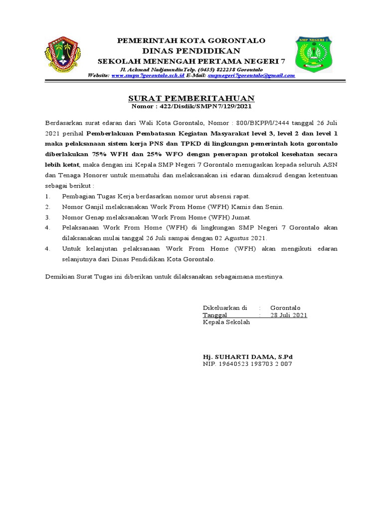 2021 Surat WFH | PDF