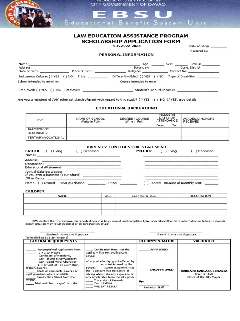 Application-Form-LAW-SCHOOL-EBSU UPDATED | PDF | Career & Growth