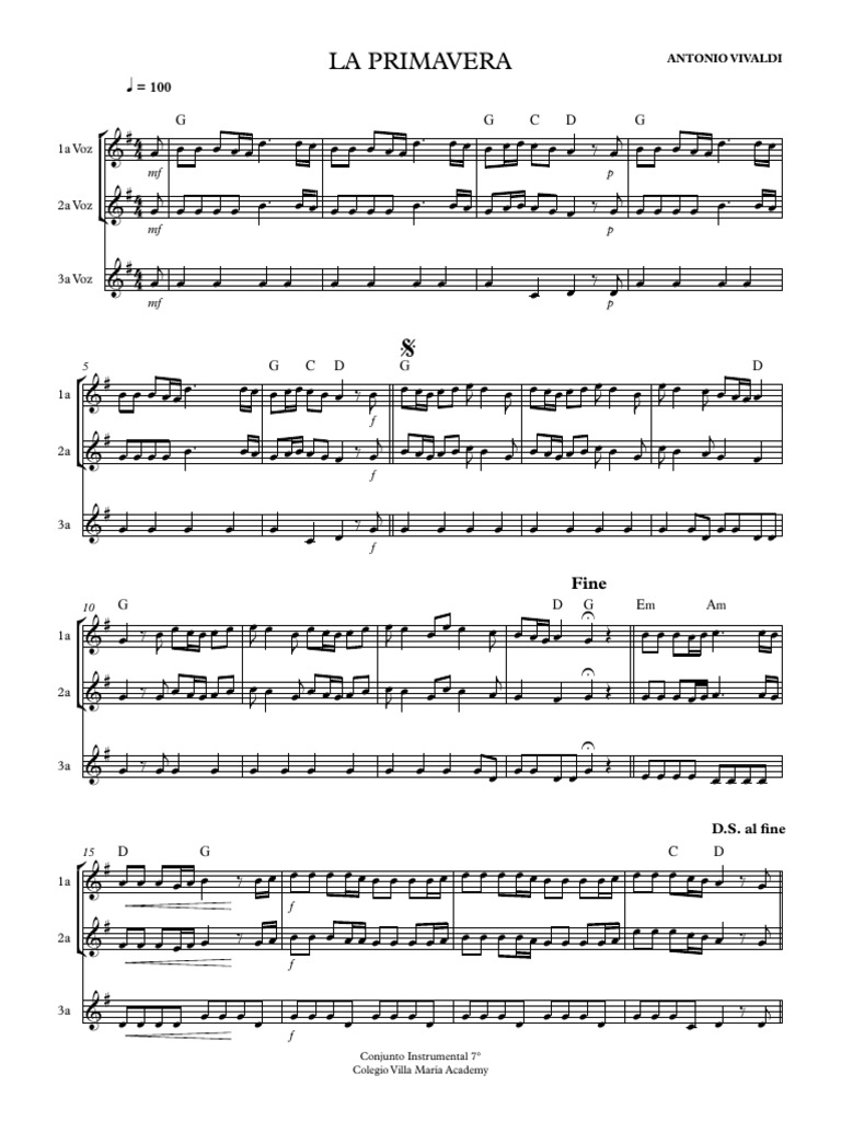 Primavera - Partitura Completa | PDF