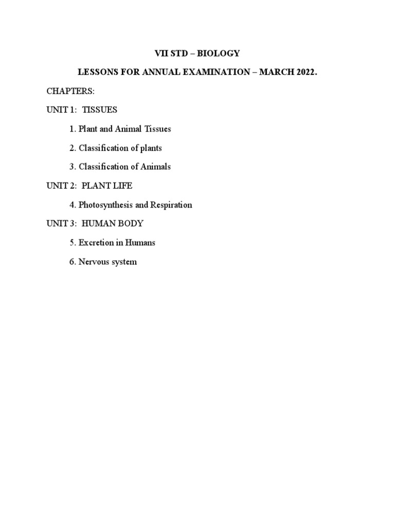 Biology Syllabus PDF