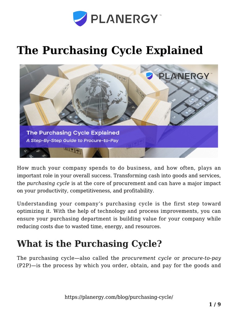 The Purchasing Cycle Explained | PDF | Request For Proposal | Procurement