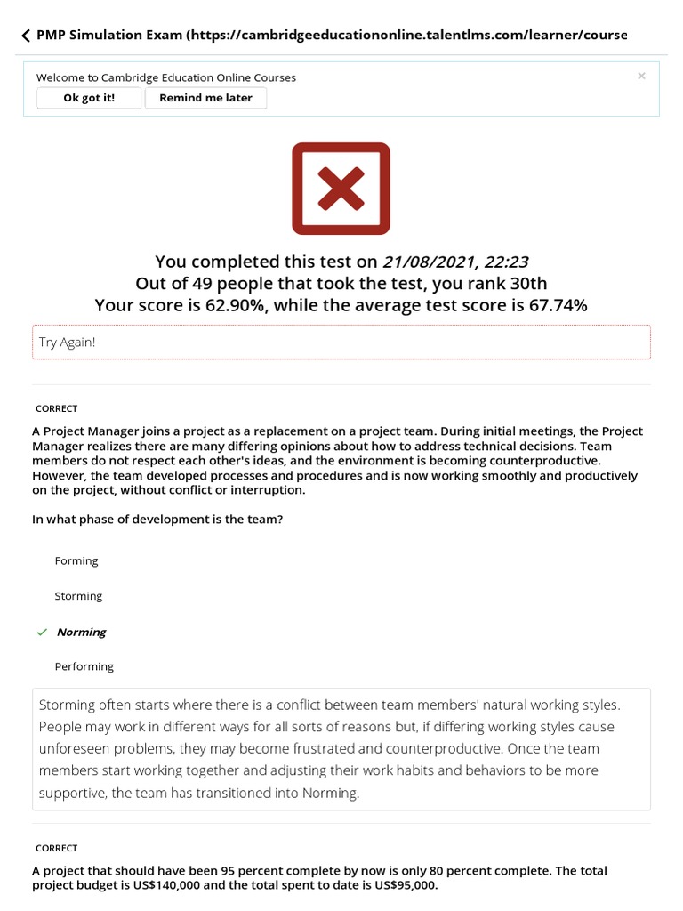 PMP Exam Simulation Insights | PDF | Risk | Procurement