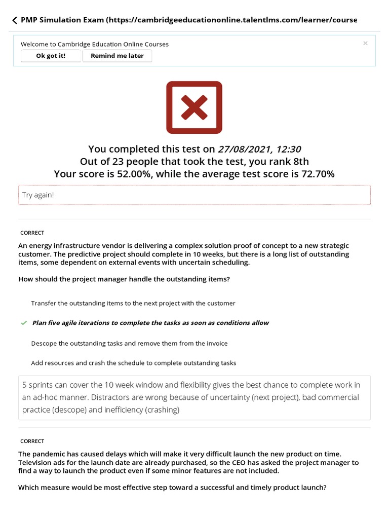PMP Simulation Exam - PMP - Hybrid | PDF | Scrum (Software Development) | Agile Software Development