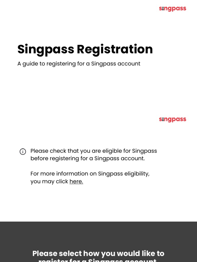 Singpass Registration Guide | PDF | Personal Identification Number | Login