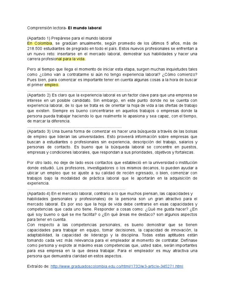 Guía para Nuevos Graduados | PDF | Mercado (economía) | Comprensión lectora