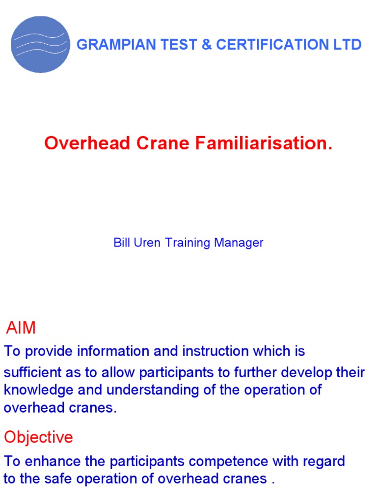 Overhead Crane Familiarisation | PDF | Crane (Machine) | Manufactured Goods