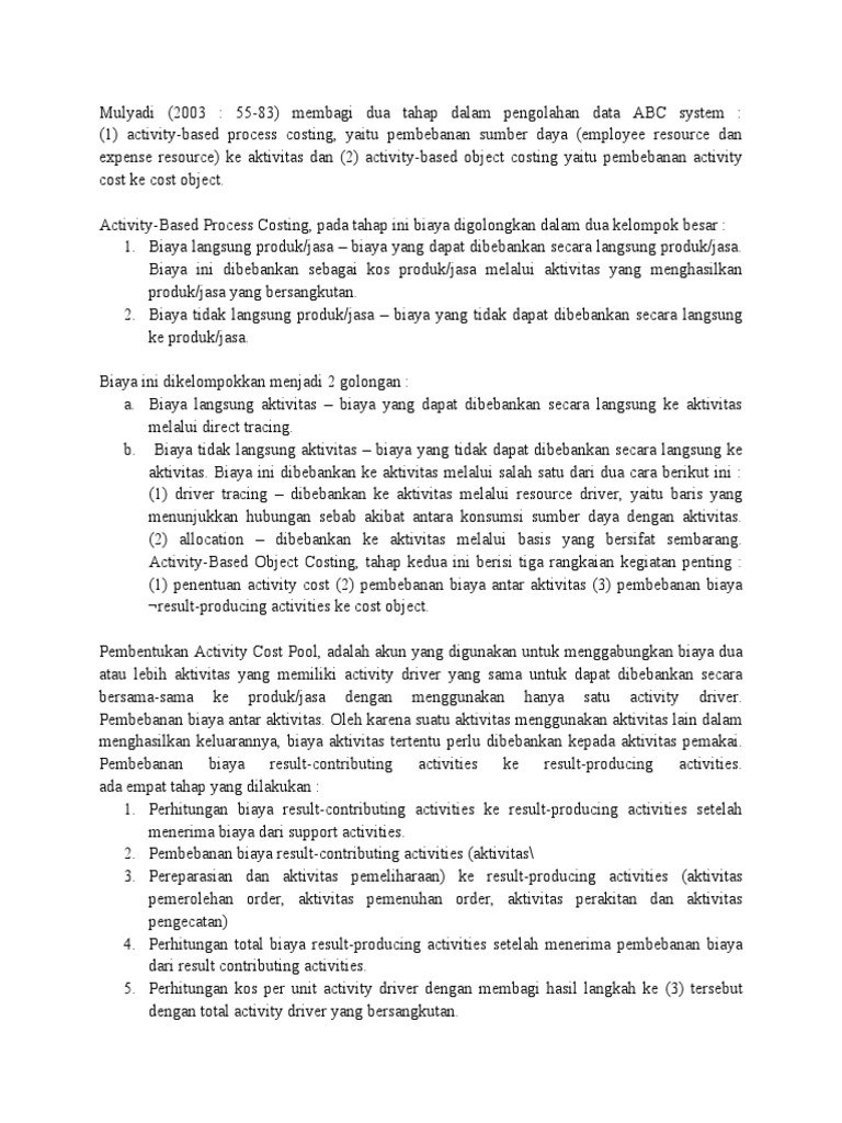 Tahap-Tahap Perancangan Sistem Perhitungan Biaya | PDF