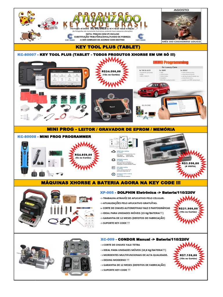 KEYCODE Tab de Venda Chaves Controles ATUALIZADO AGOSTO 2022 | PDF | Aplicativo para celular | Carro
