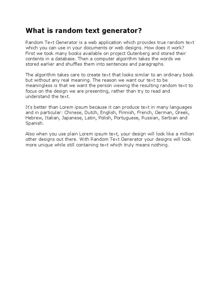 Random Text Generator | PDF