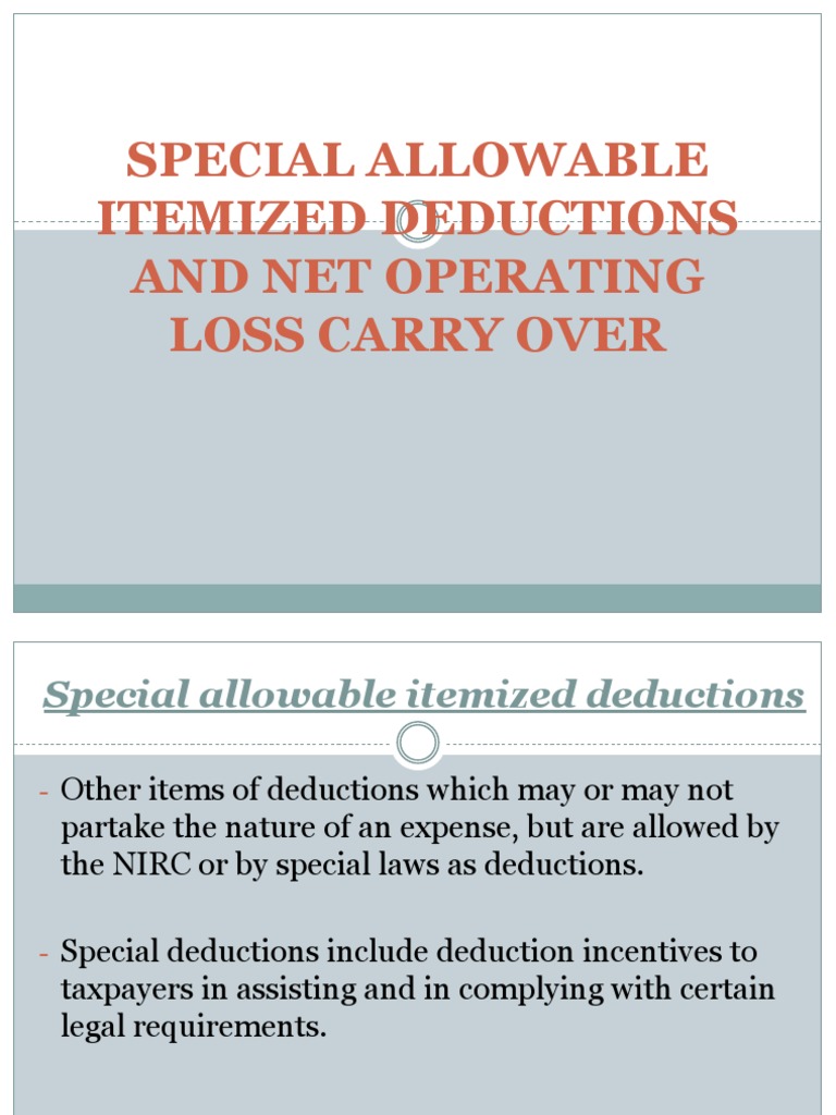 Special Itemized Deduction | PDF | Tax Deduction | Expense