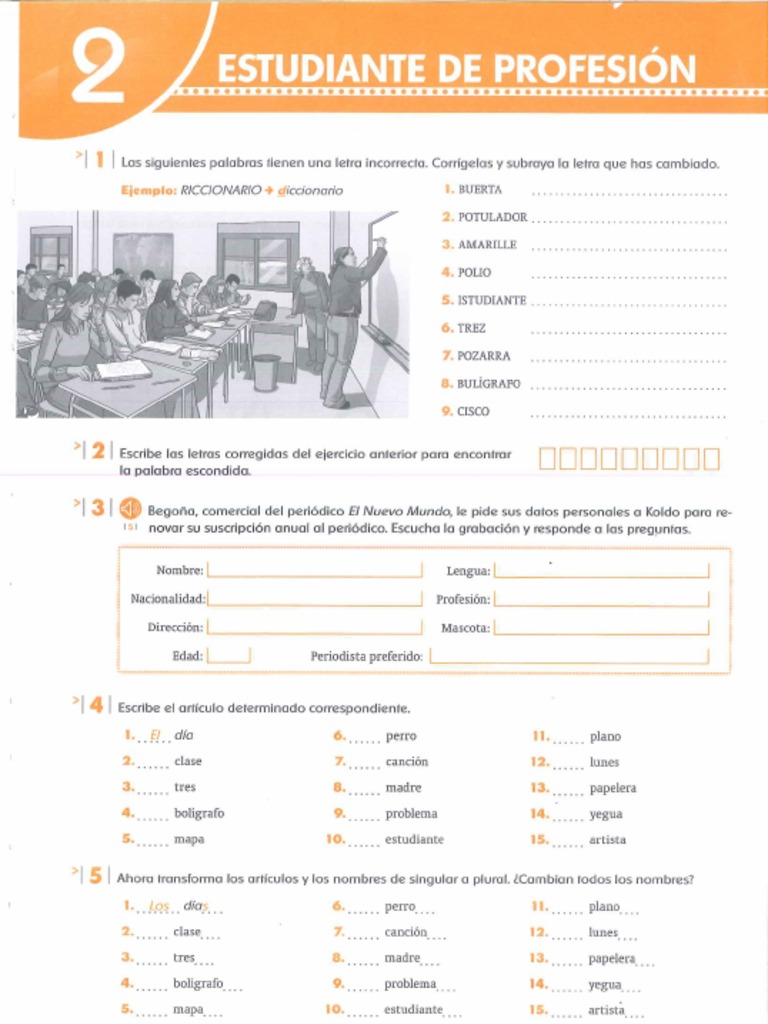 Nuevo Prisma Fusion Ejercicios - Tema 2 | PDF