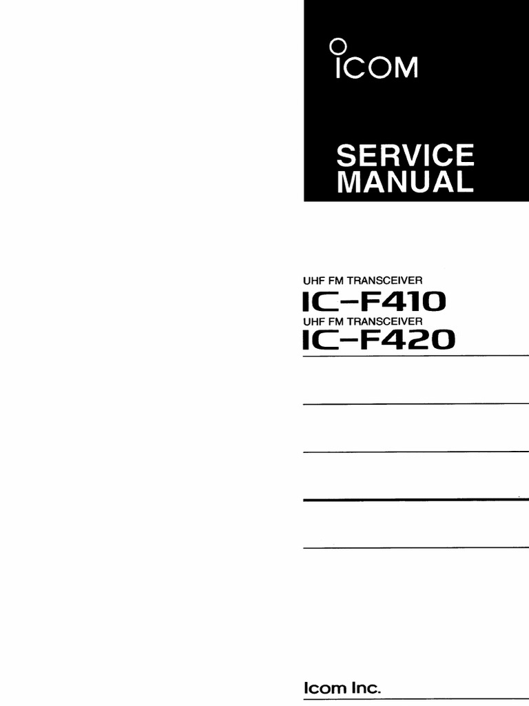 Manual de Serviço IC-F410-420 | PDF