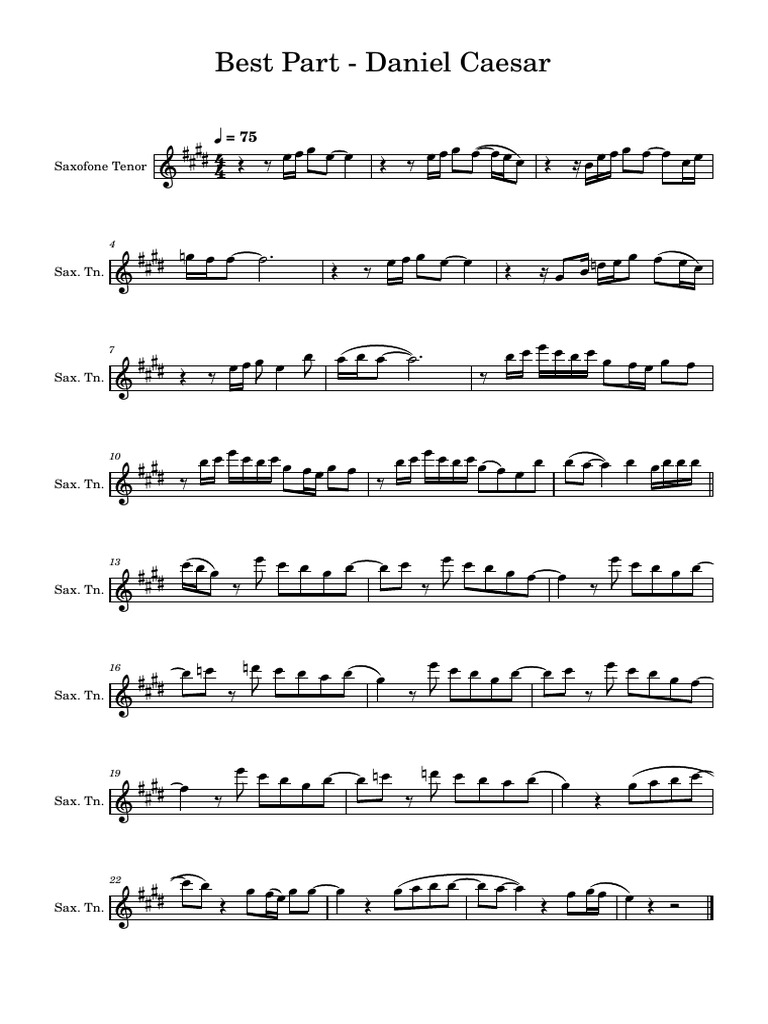 Best Part - Daniel Caesar (Sax Tenor) | PDF