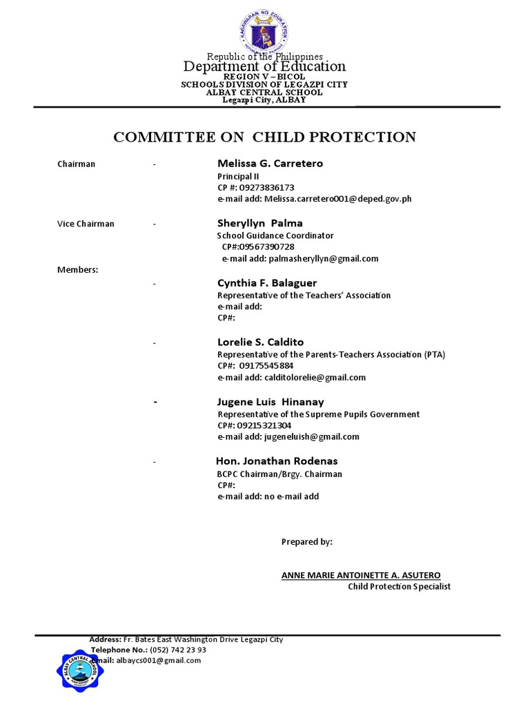 ACS Child Protection Policy | PDF | Child Protection | Child Abuse