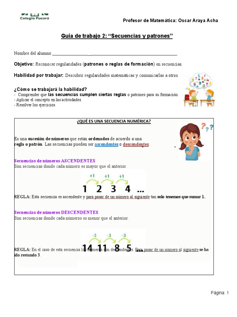GUIA PATRONES 5° Básico | PDF | Secuencia