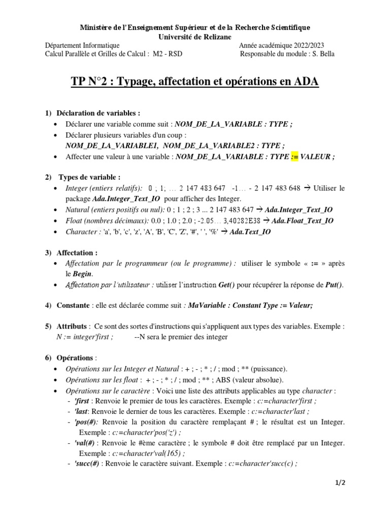 CPGC TP2 | PDF | Informatique | Arithmétique