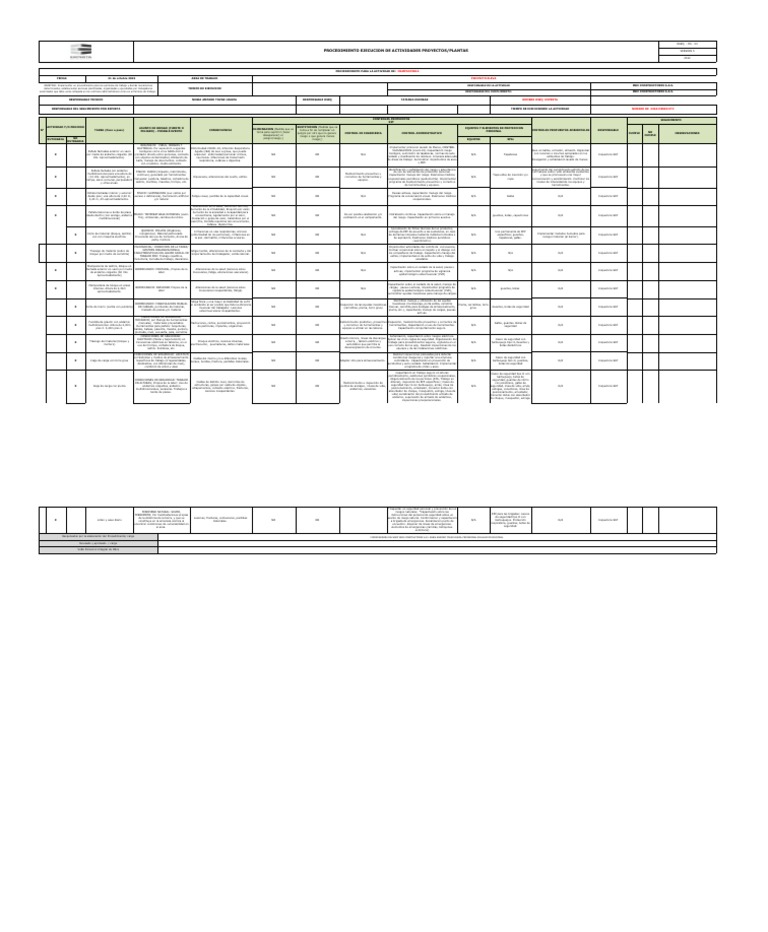 HSEQ - FO - 03 Formato de Procedimiento de Actividades | PDF | Calor ...