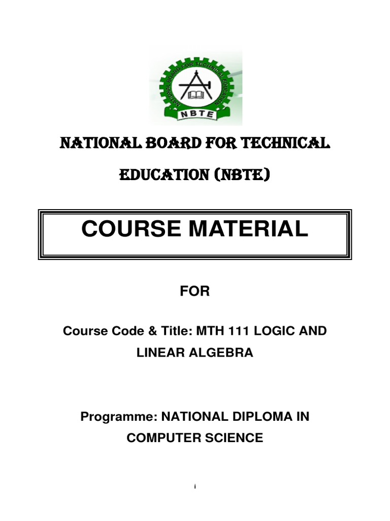 MTH 111 | PDF | Mathematics | Logic