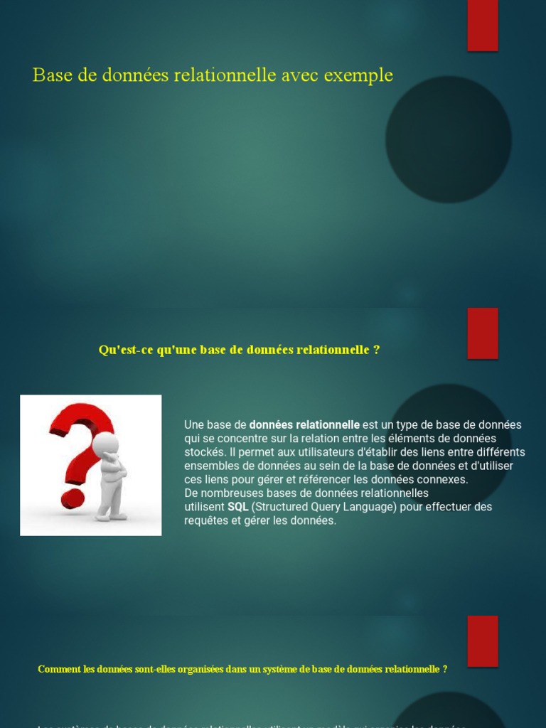Base de Données Relationnelle Avec Exemple | PDF | Base de données relationnelle | Bases de données