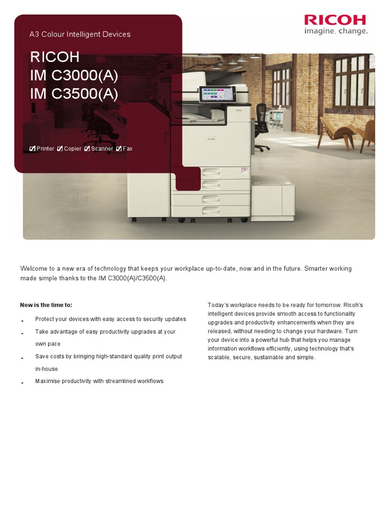 Brochure Ricoh Imc 300 | Download Free PDF | Image Scanner | Printer (Computing)