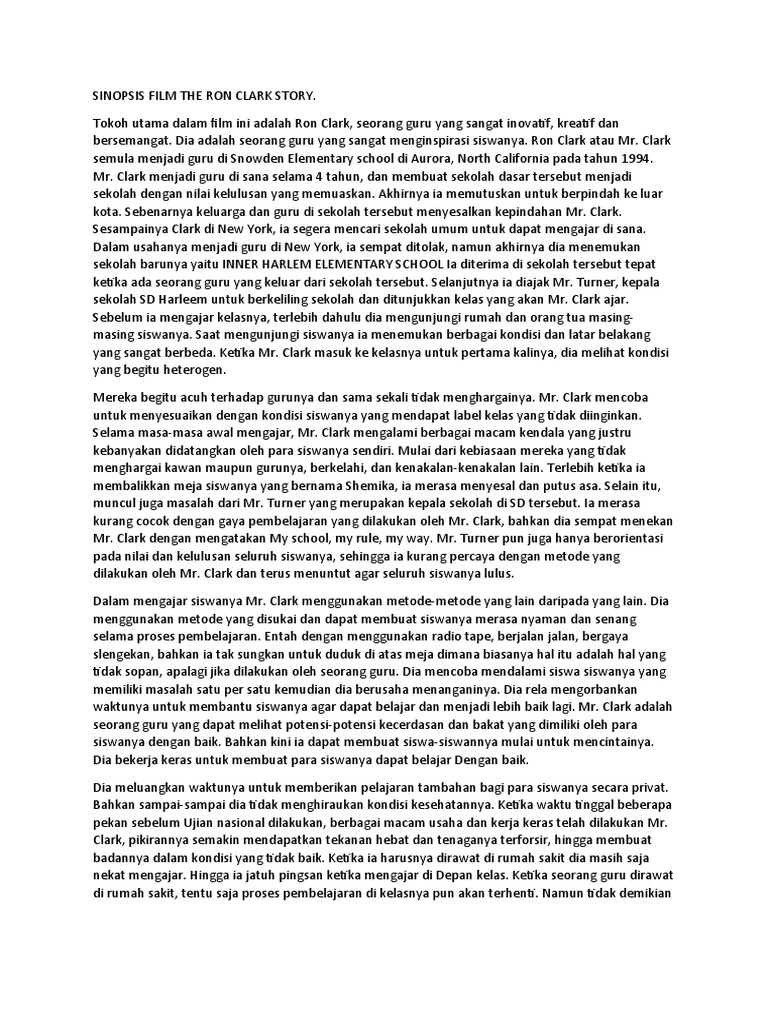 Sinopsis Film The Ron Clark Story | PDF