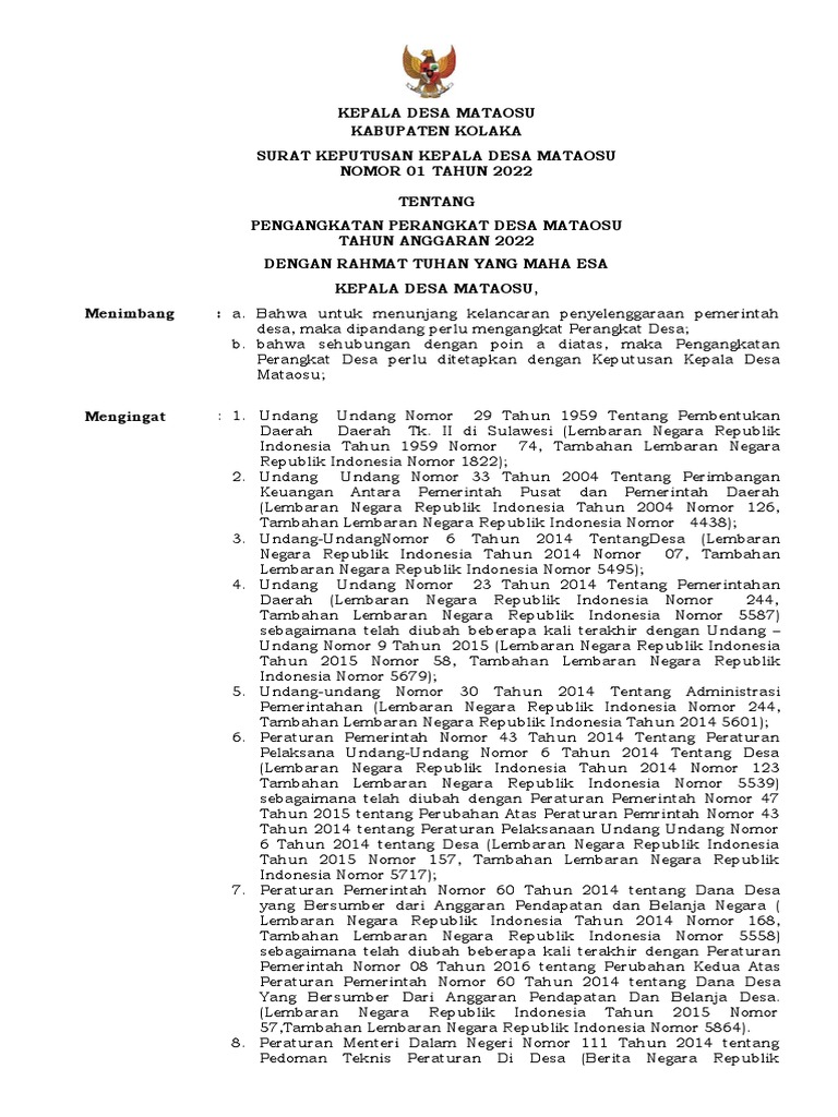 SK Perangkat Desa (PDF - Io) | PDF